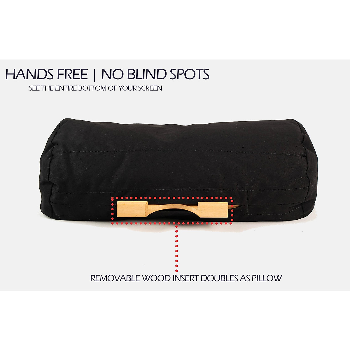 The Chill-ow iPad Organic Buckwheat Pillow Stand: The Ultimate Hands-Free Solution for Any Tablet or Phone. Perfect for Couch, Bed, or Table Use. (Black)