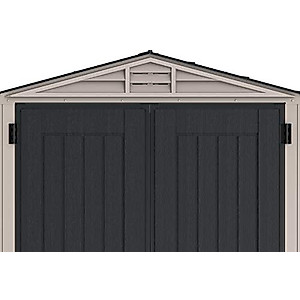 Duramax 35525 Yarmate Plus Outdoor Vinyl Storage Shed, Adobe/Gray
