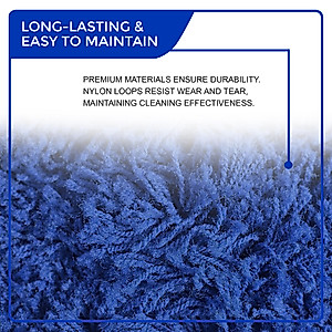 Nine Forty 2-Pack 24-Inch Premium Nylon Dust Mop Replacement Head - Heavy Duty Refill for Industrial, Commercial, and Residential Cleaning - Dry Floor Duster for Hardwood Surfaces - Blue (2-Pack)