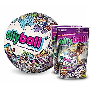 Ollyball Girl Power! The Ultimate Indoor Colorable Play Ball for Kicking and Coloring in The House! (Girl Power! Eco Pak (2 Pack))