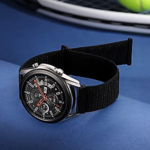 DaQin Compatible with Samsung Galaxy Watch 46mm Band/Galaxy Watch 3 Band 45mm, Samsung Gear S3 Frontier Bands/Classic Watch Band, 22mm Soft Nylon Bracelet Sports Replacement Strap for Men Women, Black