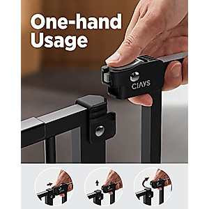 Ciays Baby Gate 29.5” to 45.3”, 30-in Height Extra Wide Dog Gate for Stairs, Doorways and House, Auto-Close Safety Metal Pet Gate for Dogs with Alarm, Pressure Mounted, Black