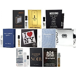 Infinite Scents Men's Cologne Sampler Set:10 Designer Cologne Samples with Premium Carrying Pouch-Guess,Deisel,Dun hill-Travel-Size Cologne Sample Set
