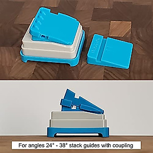 Wedgek LR5 Professional 2 Sets of Angle Guides, Every Degree from 10 to 44 degrees for Both Ends of Sharpening Stone, Large Size