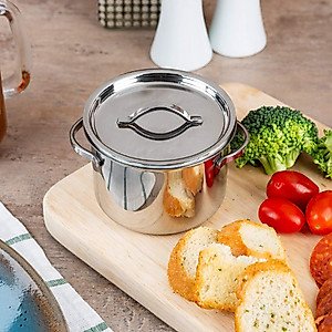 American Metalcraft MPL8 Stainless Steel Mini Pot with Lid, 8 oz.