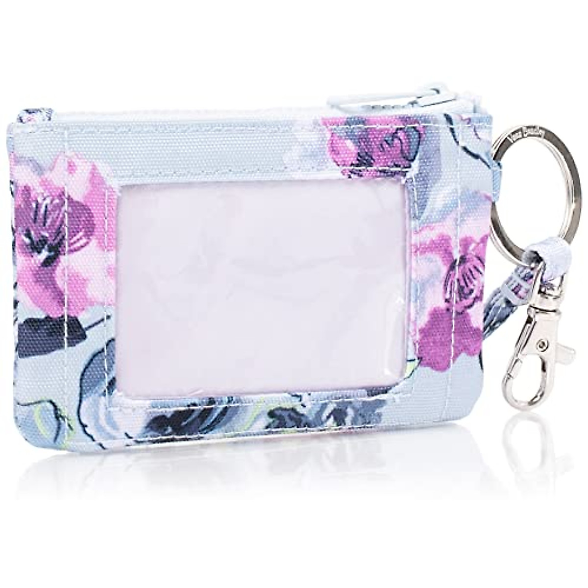 Vera Bradley Women's Recycled Lighten Up Reactive Zip ID Case and Lanyard Combo, Fresh-Cut Bouquet, One Size