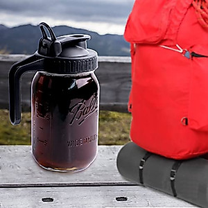 GMSWEET Cold Brew Mason Jar Coffee Maker 32 OZ Wide Mouth Cold Brew Pitcher With Coffee Filter For Coffee, Iced Tea, Sun Tea, Lemonade