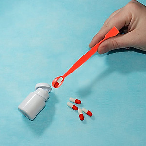 Scicalife 15pcs Plastic Lab Spoon Spatula Micro Double Ended Long Laboratory Sampling Spoon Mixing Spatula for Medicine Powders Gel Cap Filler Capsule Filler 210mm