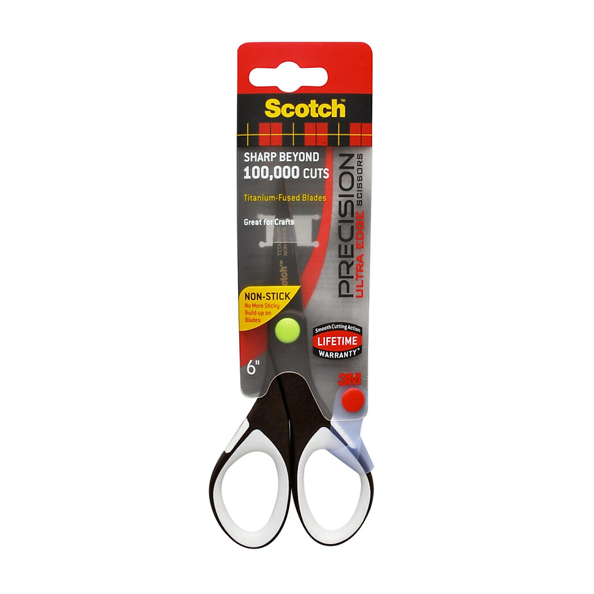 Scotch 6" Precision Ultra Edge Titanium Non-Stick Scissors, Ideal for Fabric, Crafts, Cardstock and Photos (1466TUNS-MIX)