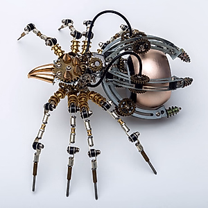 KonHaovF 3D Metal Puzzle Spider with Speaker for Adults, Assembly 3D Metal Model with Tool Kit to Build, 3D Metal Puzzle Model Building Kit Gifts for Boys Teens, Home Decor Table Ornaments