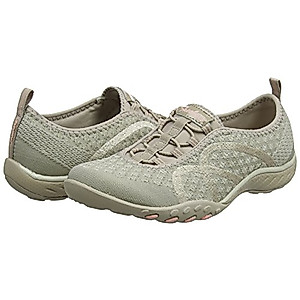 Skechers Relaxed Fit Breathe Easy Fortune Knit Womens Bungee Sneakers Taupe 9.5 M US