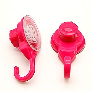 EVIDECO 9714150 Strong Hold Suction Hooks-Bath-Kitchen-Home-Set of 2 Fuchsia