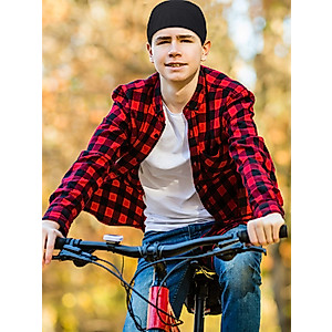 6 Pieces Sweat Wicking Beanie Cap Helmet Liner Skull Cap Breathable Cycling Head Wrap for Women Men Outdoor Activities (Black)