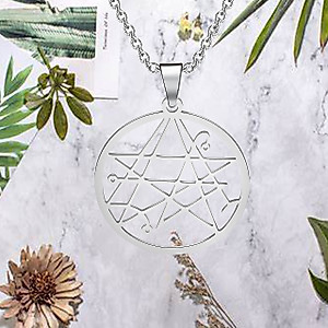 CHOORO Necronomicon Pendant Necklace Book of Dead Pendant Necklace Stainless Steel Evil Dead Talisman Necklace(Necronomicon Pendant-Necklace)