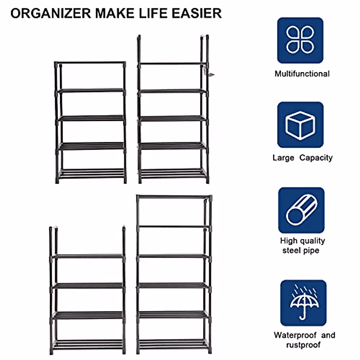 Mavivegue Shoe Rack, 8 Tier Large Shoe Rack Organizer Shoe Rack 10 Tier Shoe Rack,Shoe Stand
