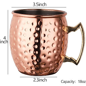 Bltjy Cocktail mug Moscow mule mugs Copper beer mug Copper coffee mugs Kitchen moscow mule Copper mugs Copper mugs Father in law christmas gifts