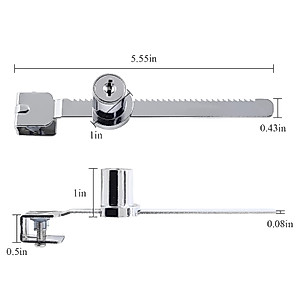 BokWin 4Pcs Sliding Glass Door Ratchet Lock Drawer Display Case Showcase Lock with Chrome Finish，Security (Keyed Alike)