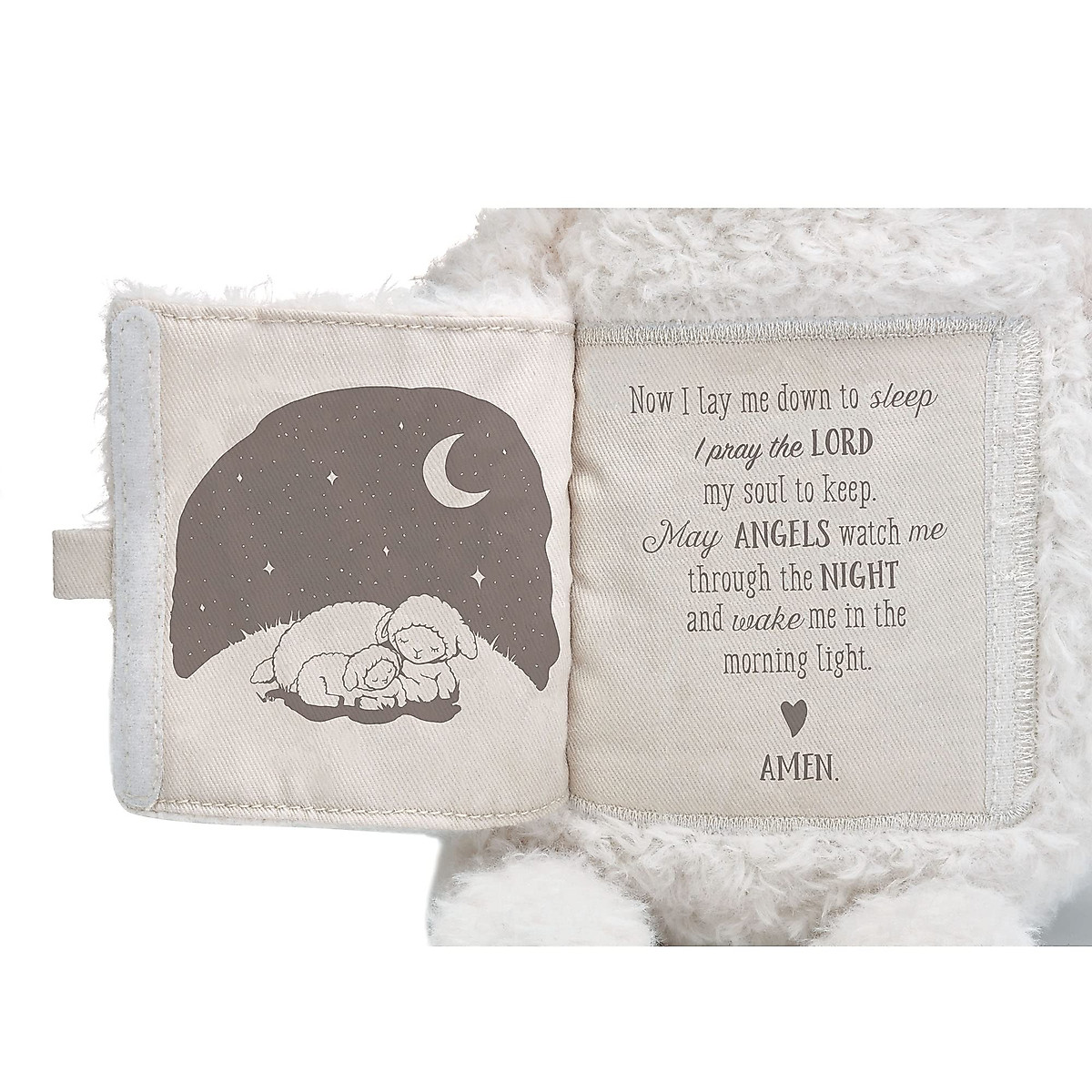 DEMDACO Goodnight Prayer Lamb Fuzzy White 11 Inch Plush Figure