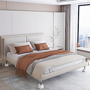 Napnapday Bed Risers 3 Inch Heavy Duty Bed Furniture Elevators, 1,500 lbs Lifts Up Riser for Sofa and Table Set of 4, White