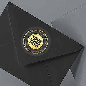 Custom Clear Stickers Personalized Circle Labels Stickers Create Your own Custom Business Logo Metallic Gold Stickers for Wedding Favor Party Baptism