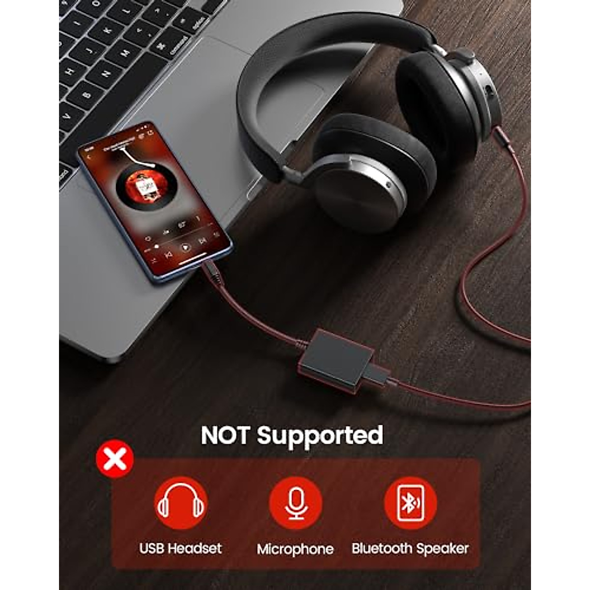 ANDTOBO USB to Aux Audio Adapter, 3.5mm Male to USB Female for Playing Music with USB Drive in Your Car