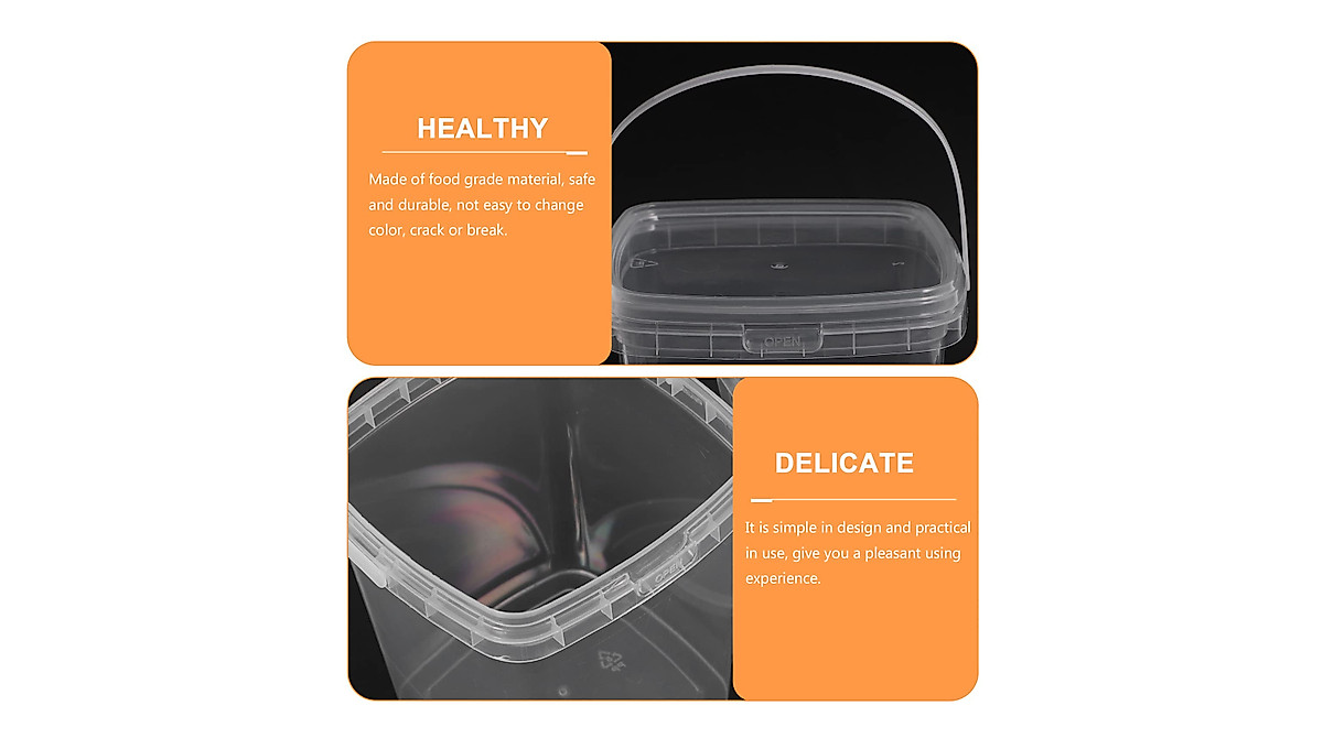 10-Pack Clear Ice Cream Buckets for Easy Food Storage