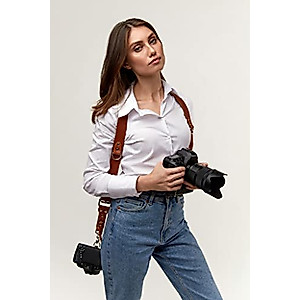 Camera Strap Accessories for Two-Cameras – Dual Shoulder Leather Harness – Multi Camera Gear for DSLR/SLR Strap by Coiro