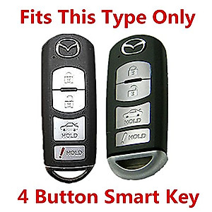 Rpkey Silicone Keyless Entry Remote Control Key Fob Cover Case protector Replacement Fit For Mazda 3 6 CX-7 CX-9 MX-5 Miata KR55WK49383 WAZSKE13D01 GJR9-67-5RY 662F-SKE13D01