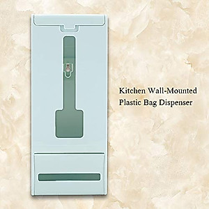 Plastic Bag Organizer - Wall-Mounted Plastic Bag Dispenser Garbage Trash Bags Storage Box Kitchen Organizer Holder(blue)