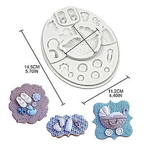 Baby Shower Silicone Mold For Candy Cookie Baby Stroller Fondant Molds For DIY Chocolate Candy Decoration Jewelry Baby Stroller Silicone Mold Cupcake Toppers Mold
