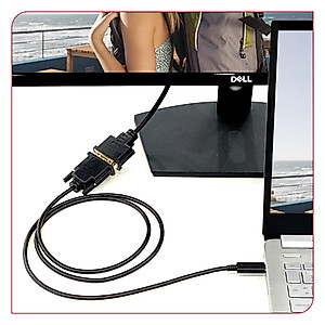 UPGROW USB C to DVI Cable 4K@30Hz 4FT USB Type-C to DVI Male Support 2017-2020 MacBook Pro,Surface Book 2, Dell XPS 13,Galaxy S10
