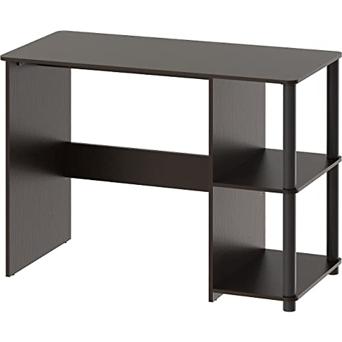 SHW Cyrus Home Office Desk with Shelves, Espresso
