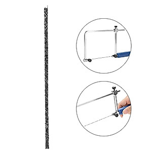 12 Pieces Scroll Saw Blades With Spiral Teeth for Wood Metal Plastic Cutting Sawing Carve Fit for Bosch, etc. (5#)