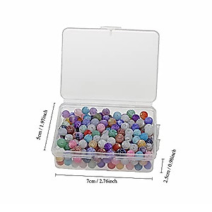 200pcs 6mm Stone Beads Kit Round Loose Gemstone Natural Multicolor Frosted Weathered Agate Beads for Bracelet Necklace Earrings Jewelry Making