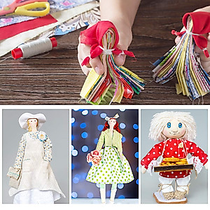 Konsait 56 Pieces 10x10'' Multi-Color Fabric Patchwork Cotton Mixed Squares Bundle Sewing Quilting Craft, Craft Fabric Bundle Squares Patchwork DIY Sewing Scrapbooking Quilting Dot Stripe