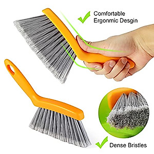 Mini Broom and Dustpan Set - Small Broom and Dustpan Set for Home, Camping Broom, Whisk Brooms Small (Green Orange)…