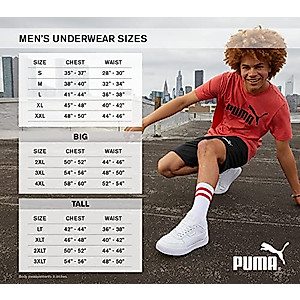 PUMA Men's 3 Pack Crew Neck T-Shirts, White/Gray/Black, L