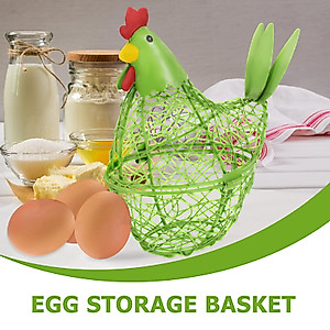 Didiseaon Fresh Egg Holder Eggs Gathering Basket Hen Egg Basket Iron Storage Rack Vintage Kitchen Storage Basket Vegetable Basket