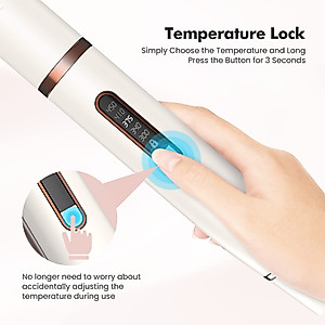 EasyinBeauty Hair Straightener Flat Iron with Ionic Infrared, 1 Inch Professional Hair Straightener and Curler 2 in 1, Ceramic Tourmaline Flat Iron with 5 Adjustable Temp, LED Display, Fast Heating