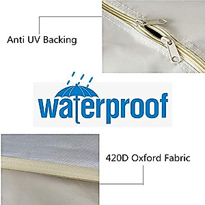 boyspringg Outdoor Cushion Storage Bag, 60 Inch Patio Cushion Storage Bag for Patio Furniture Waterproof, Extra Large Christmas Tree Storage Bag with Zipper and Handle.