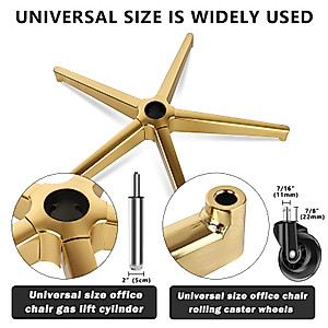 Office Chair Base Replacement Parts -Heavy Duty Reinforced Sturdy Metal Leg Desk Chair Base Replacement (2200Lbs),Universal Gas Cylinder and Caster Sockets 28",Silver