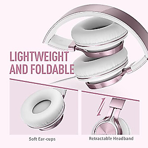 AILIHEN C8 Wired Headphones with Microphone and Volume Control Folding Lightweight Headset for Cellphones Tablets Chromebook Smartphones Laptop Computer PC Mp3/4