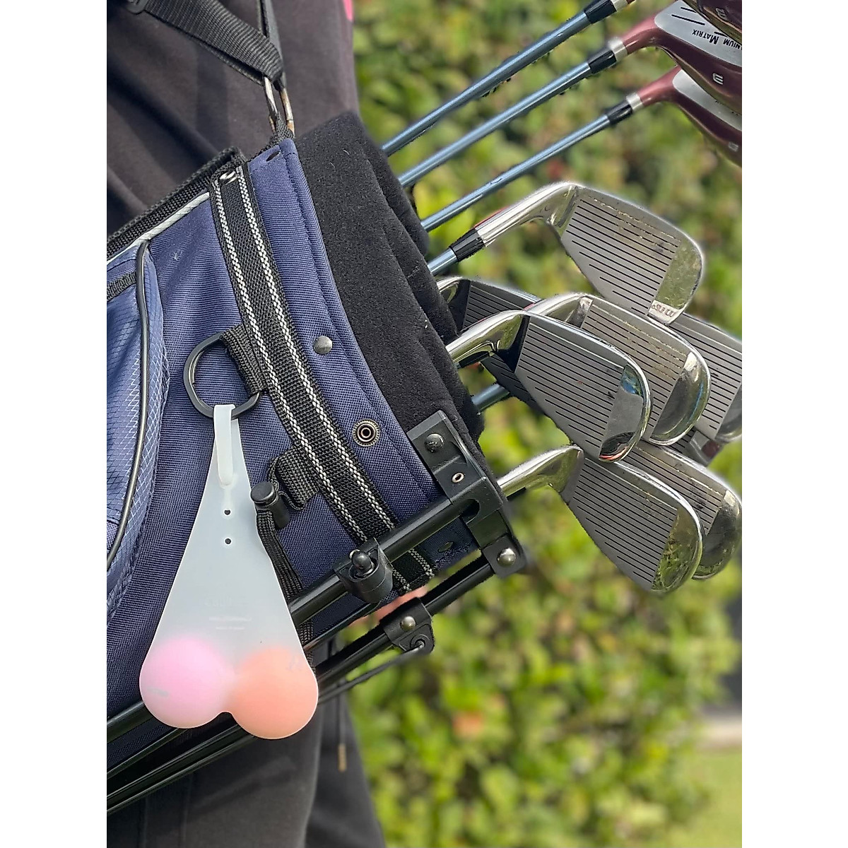 CoolNES Silicone Funny Ball Holder Pouch Sack - Golf - Pickleball - Tennis - Baseball - Gag Gift Innovative Souvenirs Club Storage (Golf)