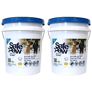 Safe Paw Dog Pet Friendly Saltless Ice Melt for Driveways, Sidewalks, Cured Concrete, Various Terrain, 35 Pound Pail (2 Pack)
