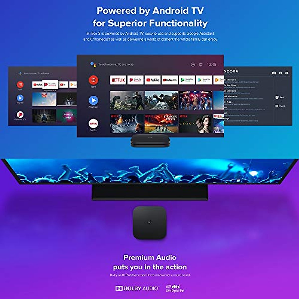Xiaomi Mi Box S 4K HDR Android TV with DBA Streaming Media Player with Remote Control Google & Voice Assistant