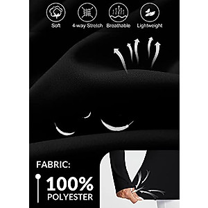 BALEAF Women's Sun Shirts UPF 50+ Long Sleeve Hiking Tops Lightweight Quick Dry UV Protection Outdoor Clothing Black L