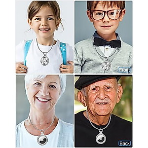 DEERLET Airtag Necklace for Adults,Metal Jewelry Badge airtag Necklace Kids,Airtag Watch Necklace for Kids Boys Women,25in Adjustable Alloy Necklace with airtag Holder Compatible Apple air tag