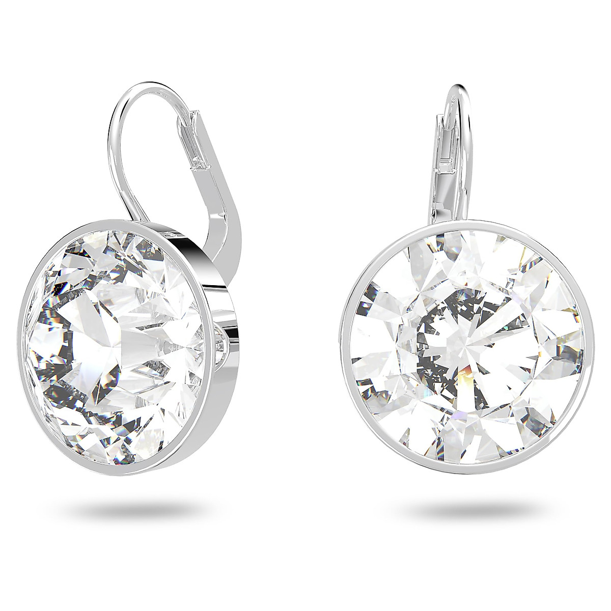 SWAROVSKI Mini Pierced Earrings, Circular Clear Crystals on a Rhodium Finish Setting, Part of the Bella Collection