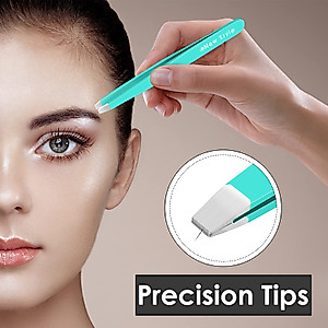 New Style Tweezers Set, Multicolored Combo Pack, with Accessories and Press-Button Pouch