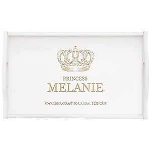 Maverton Breakfast Tray Table for Women - Personalized Bed Tray - Laptop Table with Foldable Legs - Decorative Serving Tray with Engraving - for Birthday - Serving Tray for her - Princess
